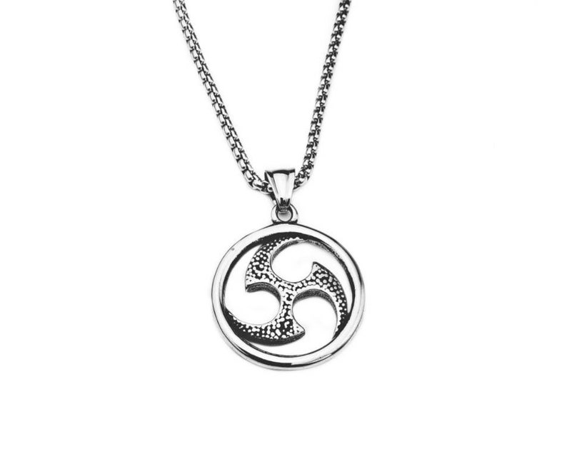 Men's SHINTO TOMOE Necklace | Men's Silver Stainless Steel Japanese ...
