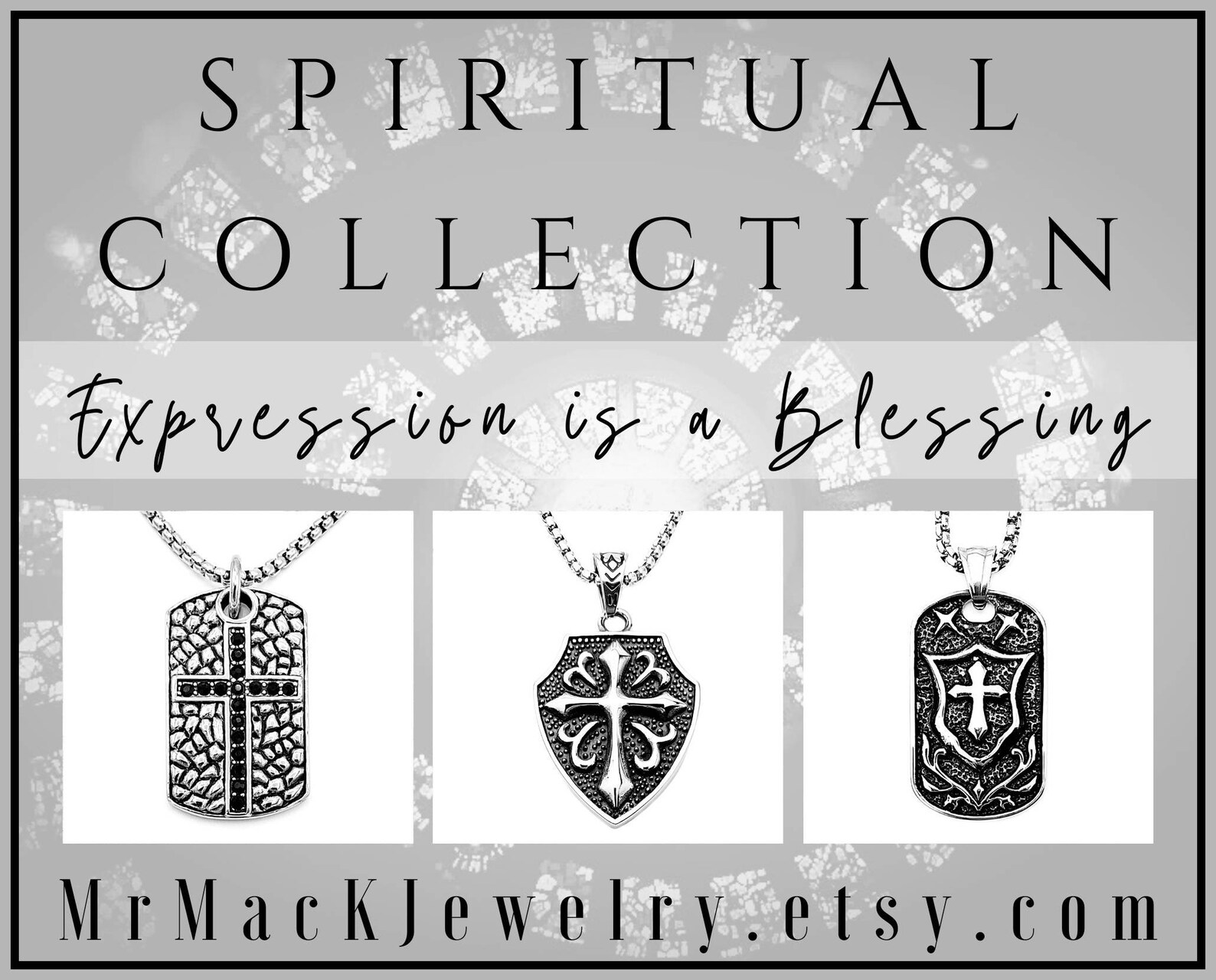 Men's rustic CROSS & Stone Necklace Men's - Etsy