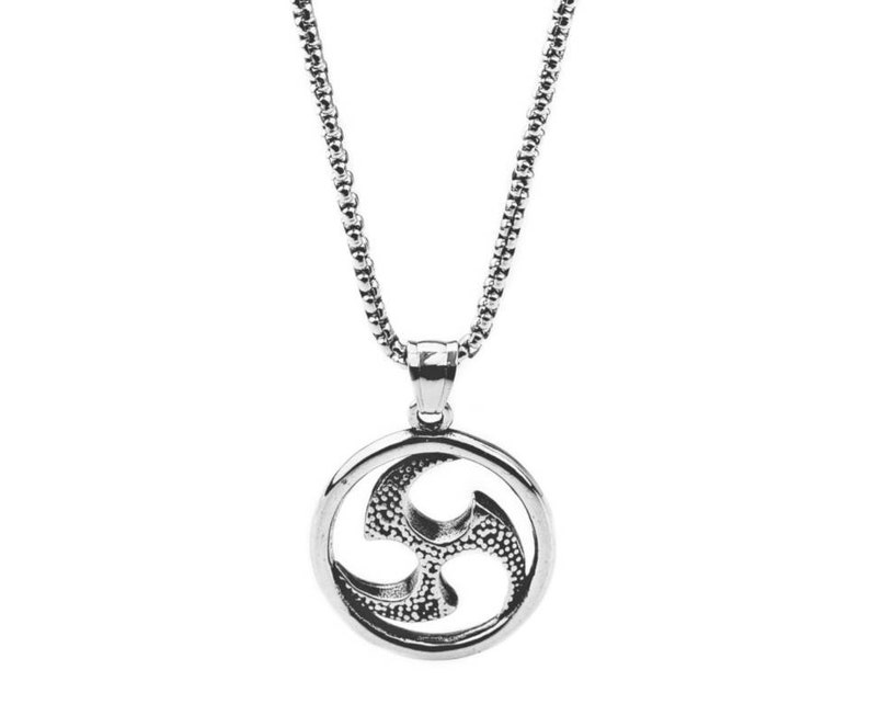 Men's SHINTO TOMOE Necklace | Men's Silver Stainless Steel Japanese ...
