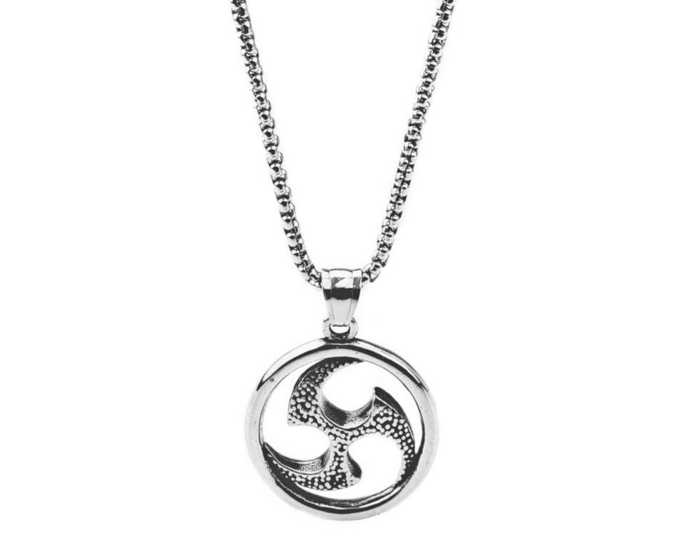 Men's SHINTO TOMOE Necklace | Men's Silver Stainless Steel Japanese ...