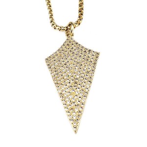 Men's "pave Arrowhead" Necklace| Men's Gold Pave Cubic Zirconia ...