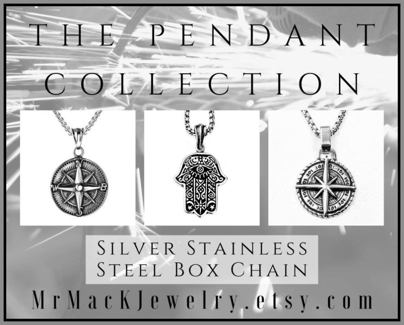 Men's CHEVRON SHIELD Necklace | Mens Silver Stainless Steel Sculpted ...