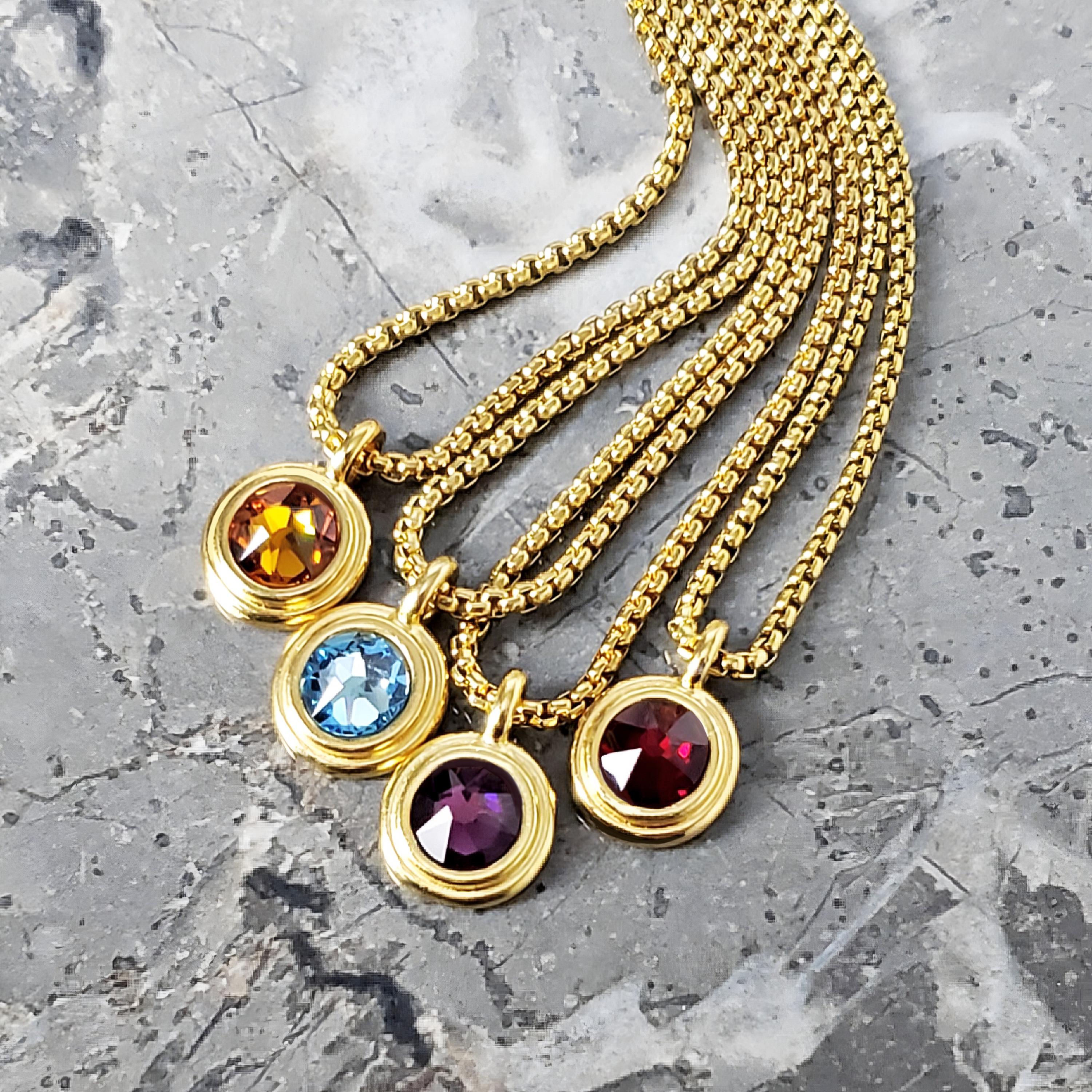 Men's GOLD AMETHYST COIN Necklace | Men's Amethyst Gold Stainless Steel ...