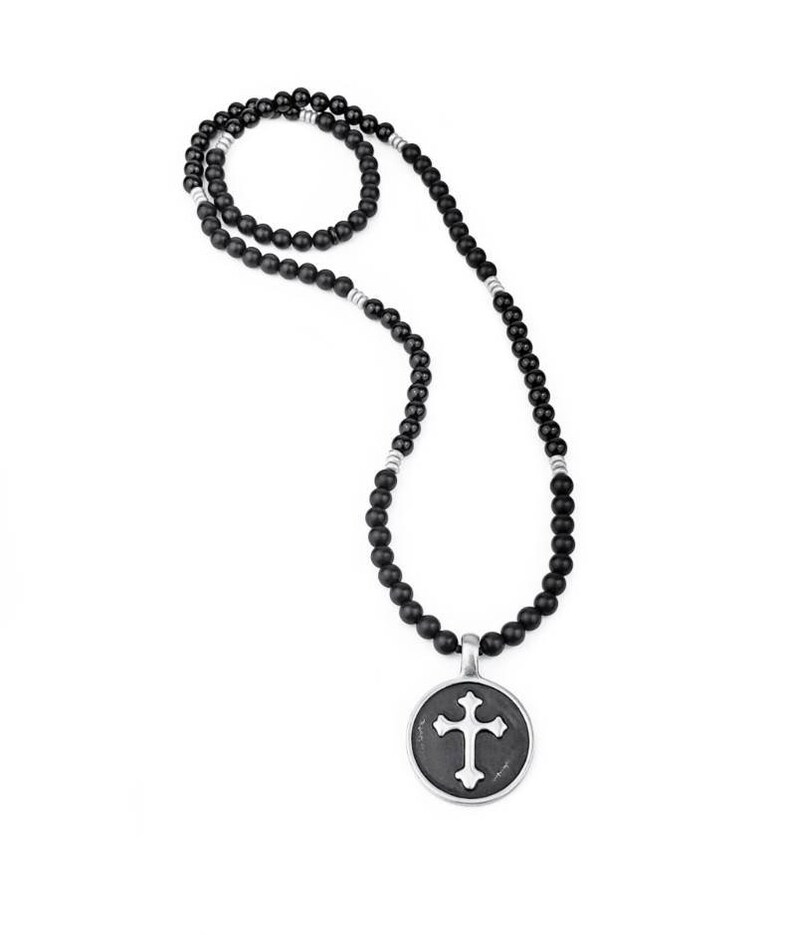 Men's cross Medallion Necklace Men's - Etsy