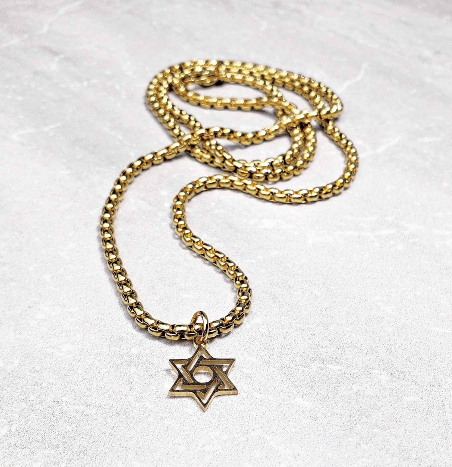 Men's deco STAR of David Necklace Men's - Etsy