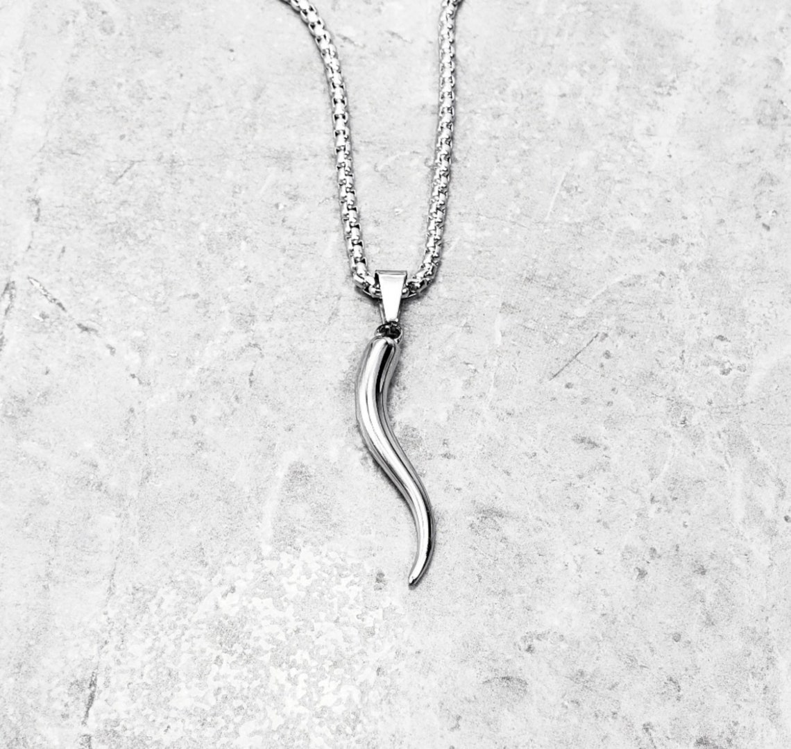 Men's STEEL CORNICELLO Necklace Men's | Etsy