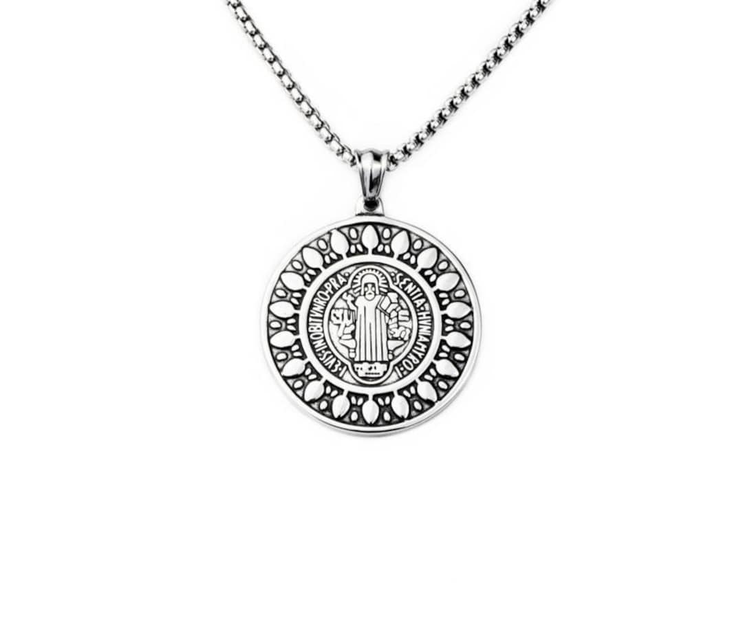 Collier Homme MÉDAILLON SAINT BENEDICT Collier - Etsy France