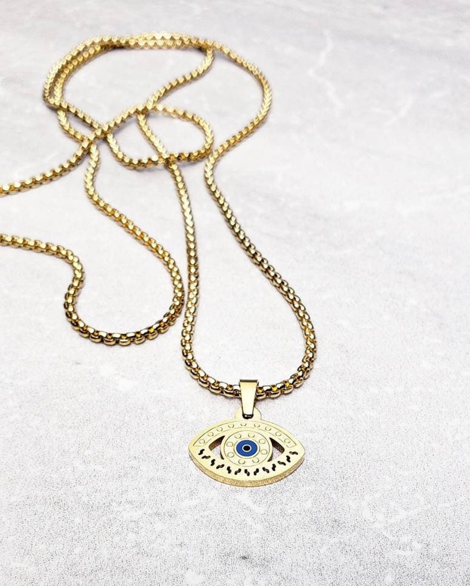 Men's protection EVIL Eye Necklace Men's - Etsy