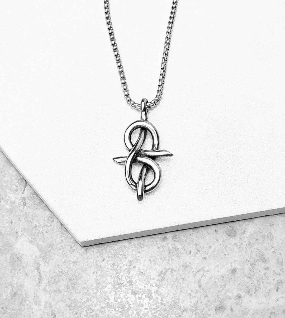 Men's tribal Infinity Necklace Men's Silver Stainless Steel Tribal ...