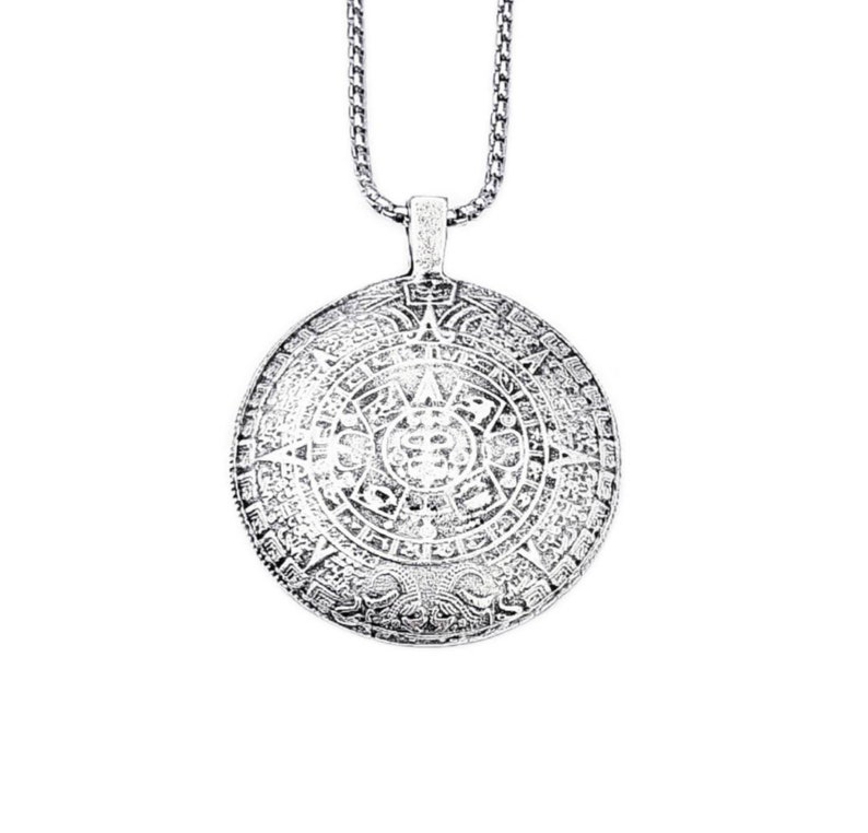 Men's aztec Medallion Necklace Men's - Etsy