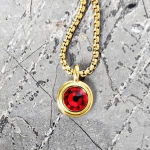 Men's "gold RUBY Coin" Necklace| Men's Gold Stainless Steel Mini Ruby ...