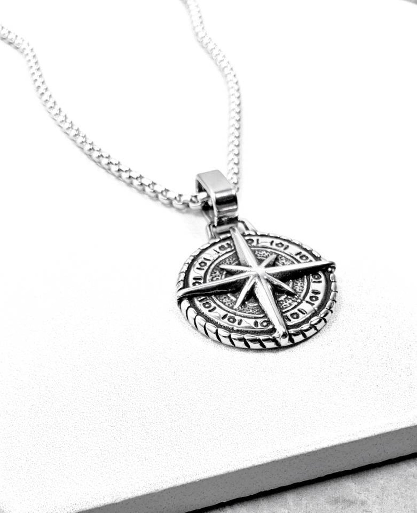 Men's MARITIME COMPASS MEDALLION Necklace | Etsy