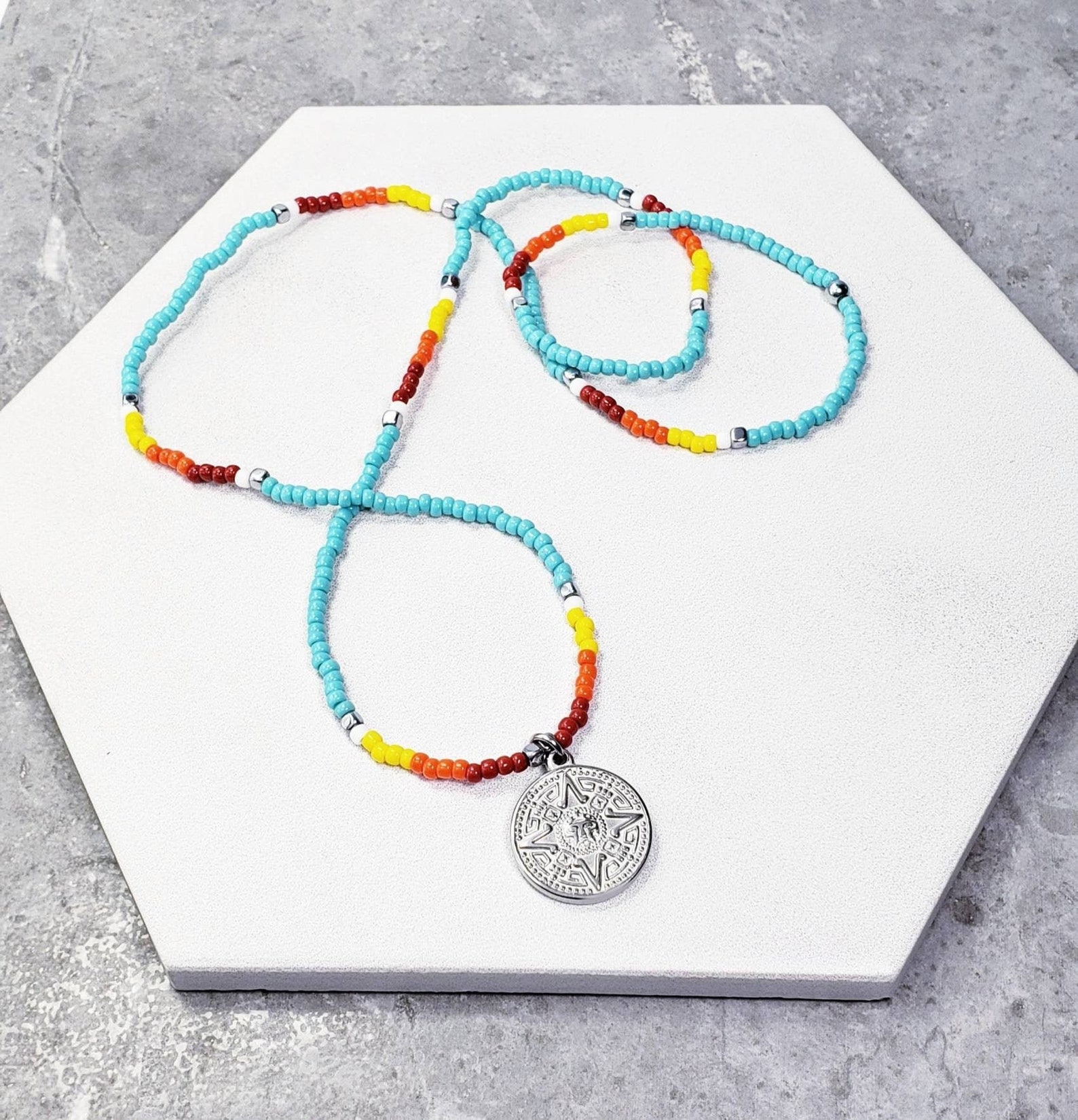 Men's aztec TRIBAL Turquoise Necklace - Etsy