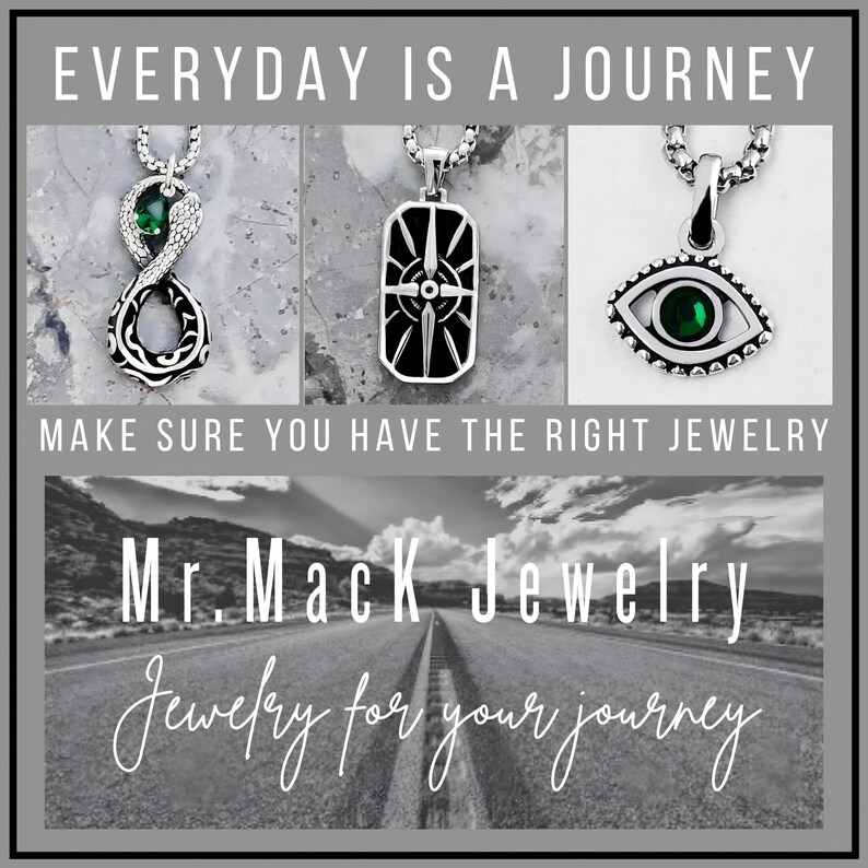 Men's PROTECTION HIEROGLYPH Necklace | Men's Silver Black Stainless ...