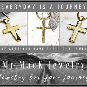 Men's "rustic GOLD Cross" Necklace| Men's Gold Stainless Steel Rustic ...