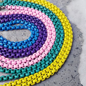 Men's ROYAL BLUE CHAIN Necklace | Men's Royal Blue Acrylic Coated ...
