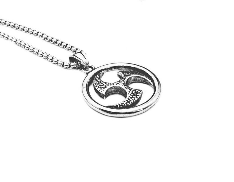 Men's SHINTO TOMOE Necklace | Men's Silver Stainless Steel Japanese ...