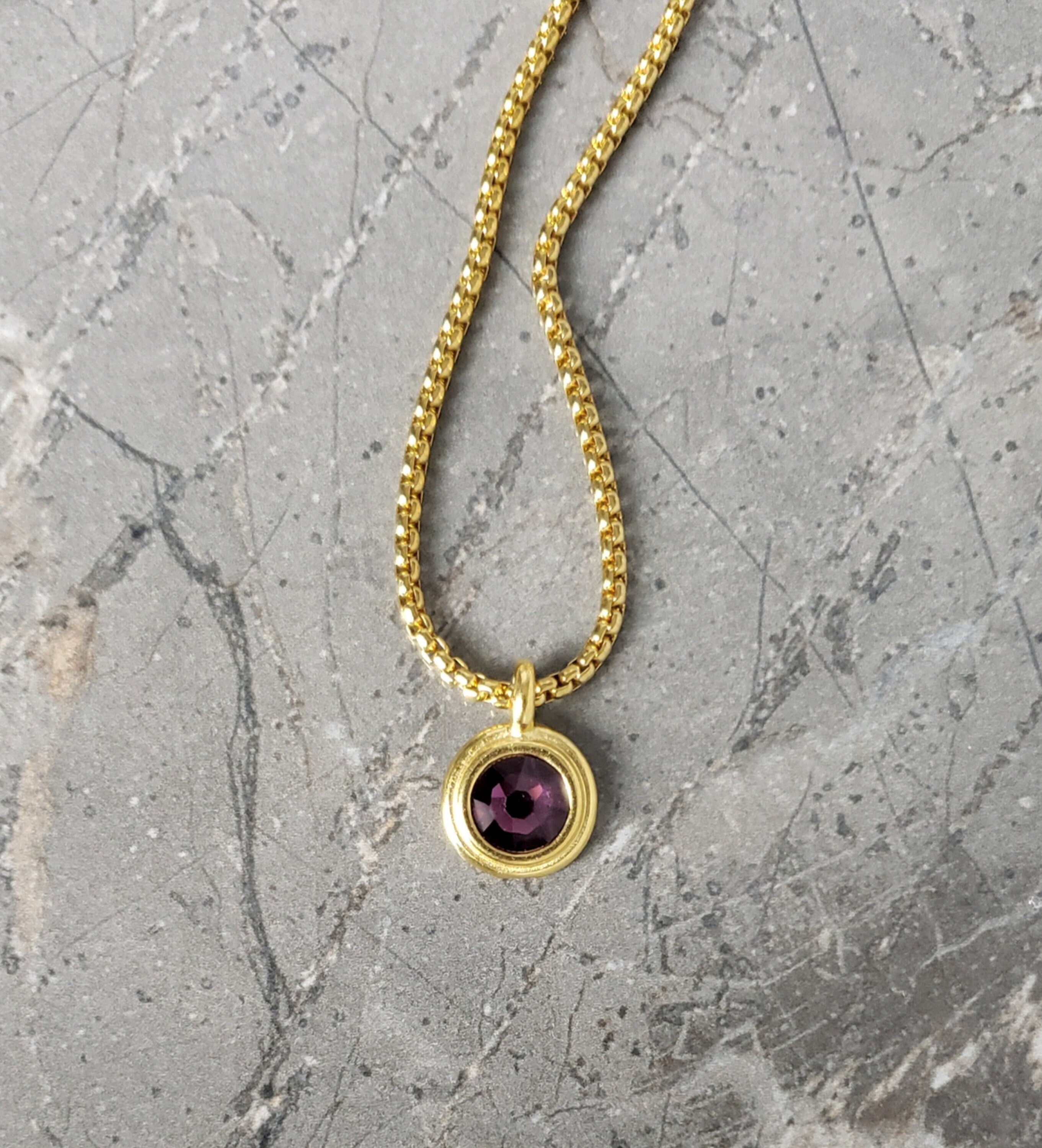Men's GOLD AMETHYST COIN Necklace | Men's Amethyst Gold Stainless Steel ...