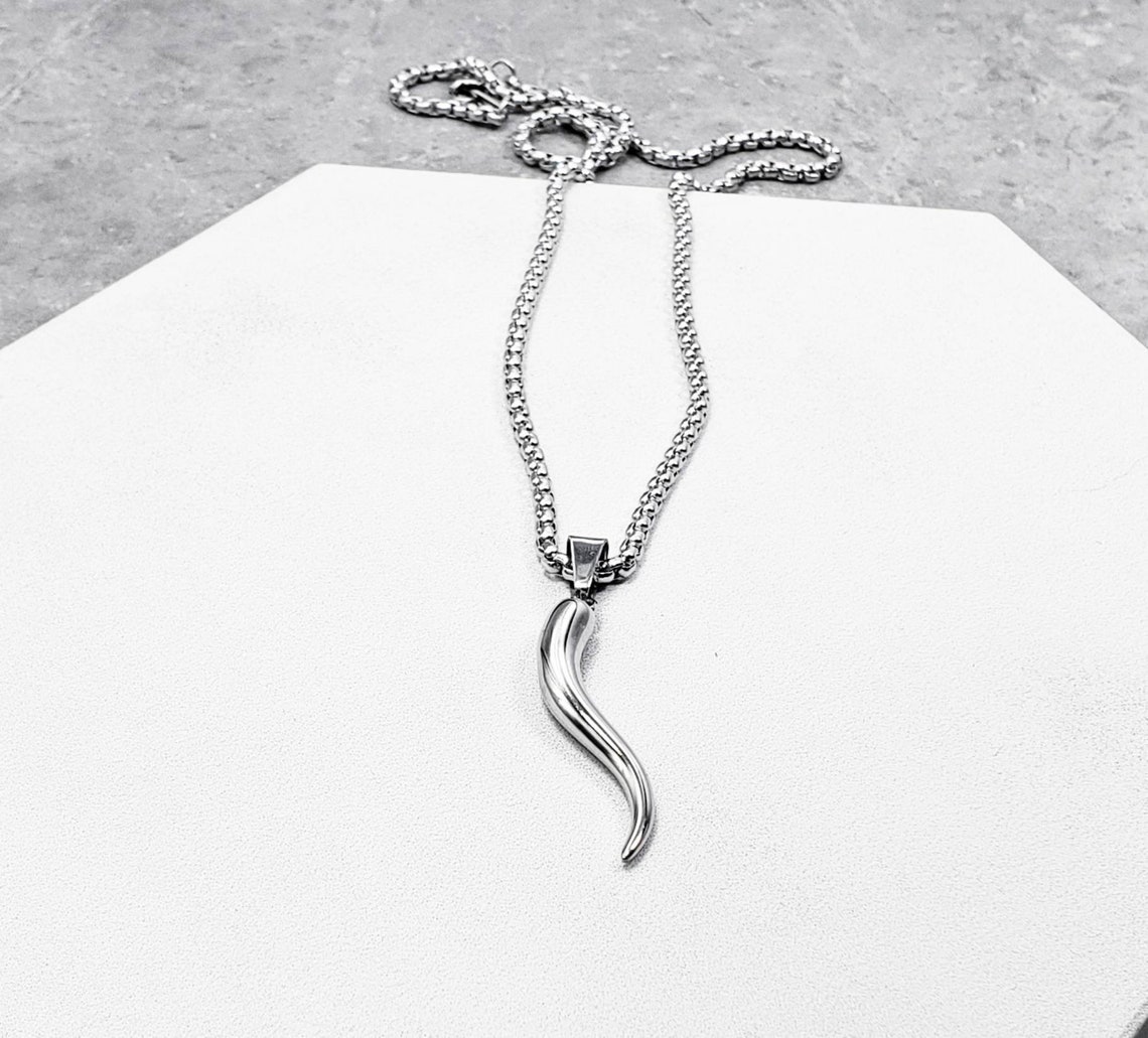 Men's STEEL CORNICELLO Necklace Men's | Etsy