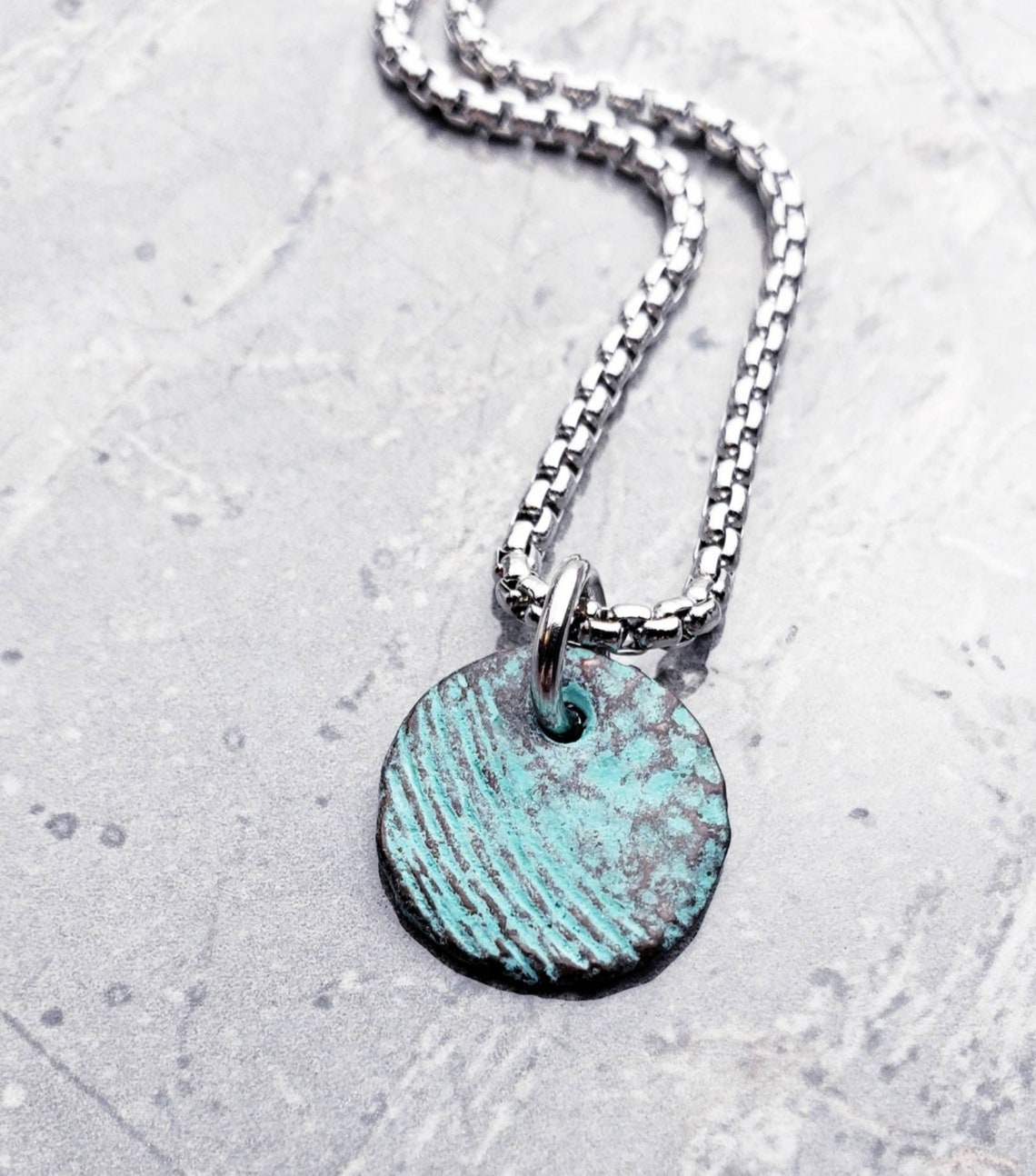 Men's RUSTIC MYKONOS COIN Necklace | Men's Turquoise Mykonos Ceramic ...