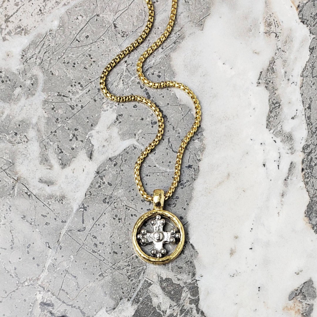 Men's rustic CROSS Amulet Necklace Men's - Etsy