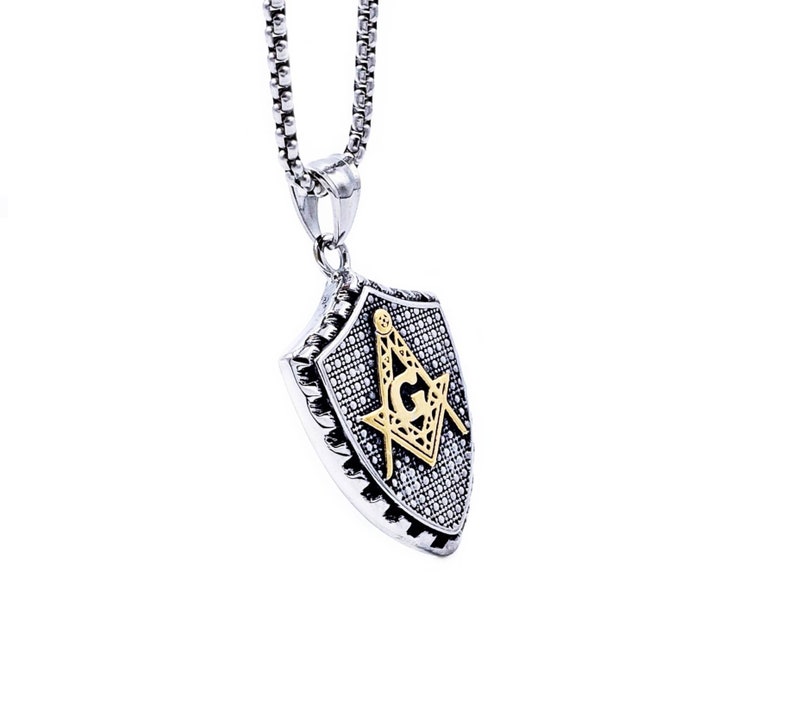 Men's masonic Shield Necklace Men's - Etsy