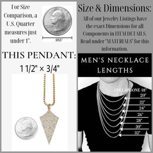 Men's "pave Arrowhead" Necklace| Men's Gold Pave Cubic Zirconia ...