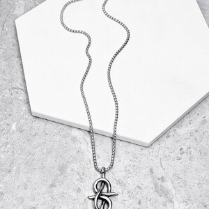 Men's TRIBAL INFINITY Necklace | Men's Silver Stainless Steel Tribal ...
