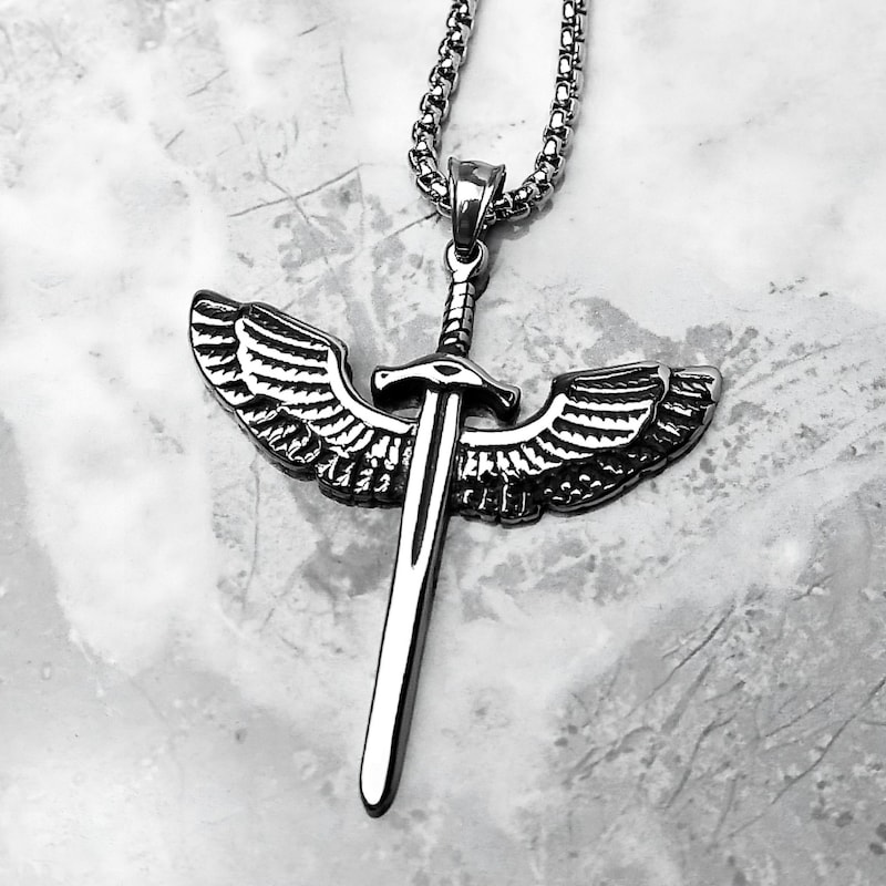 Mens Sword Necklace Pendant - Etsy