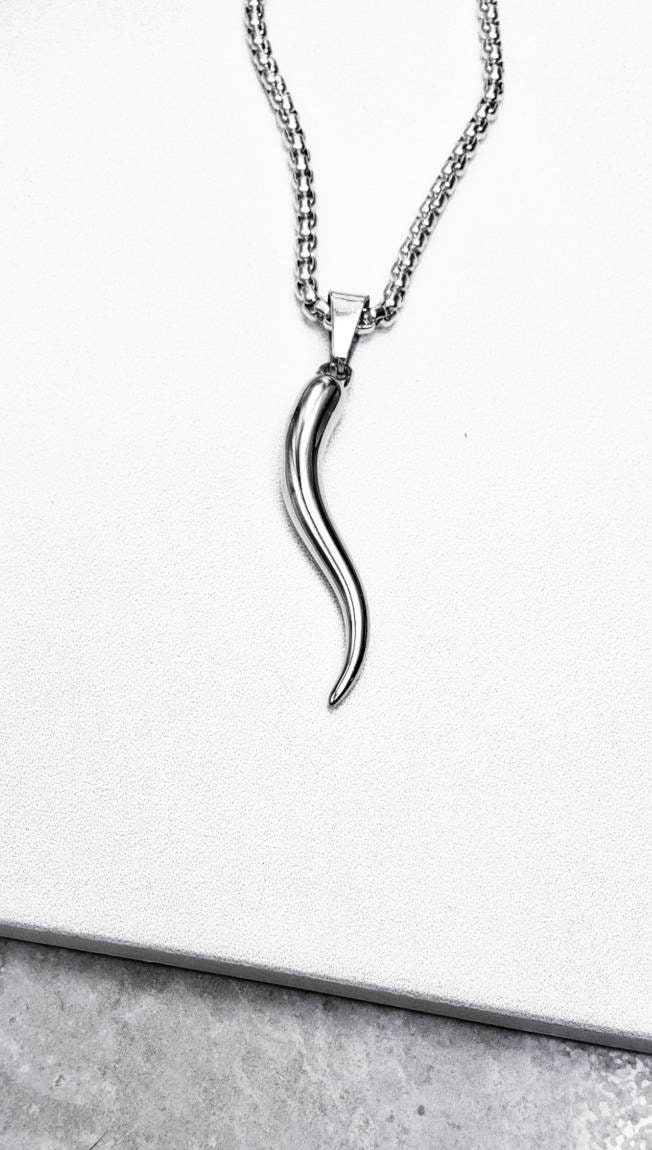 Men's STEEL CORNICELLO Necklace Men's | Etsy