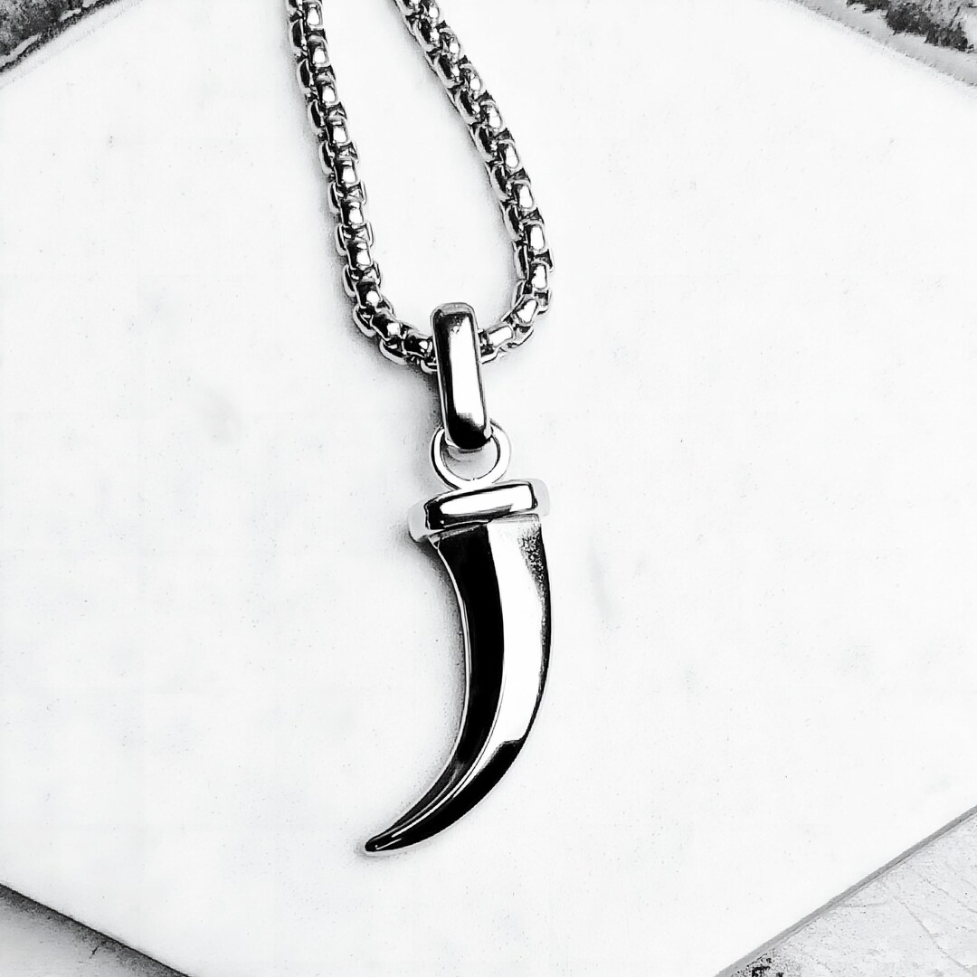 Men's SILVER WARRIOR CLAW Necklace | Men's Silver Stainless Steel ...