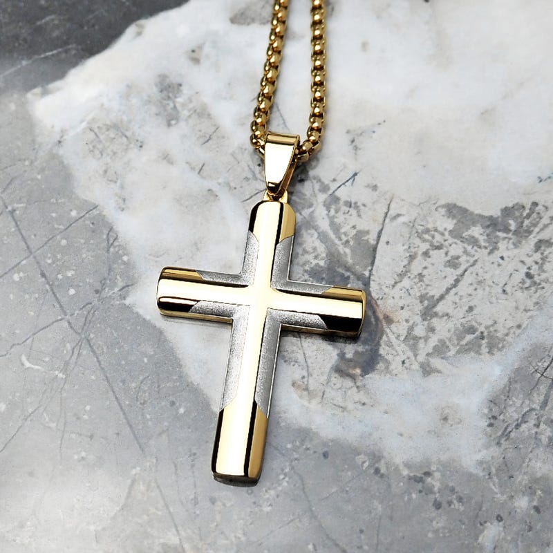 Men Gold Cross 1/12 by 1 - Etsy