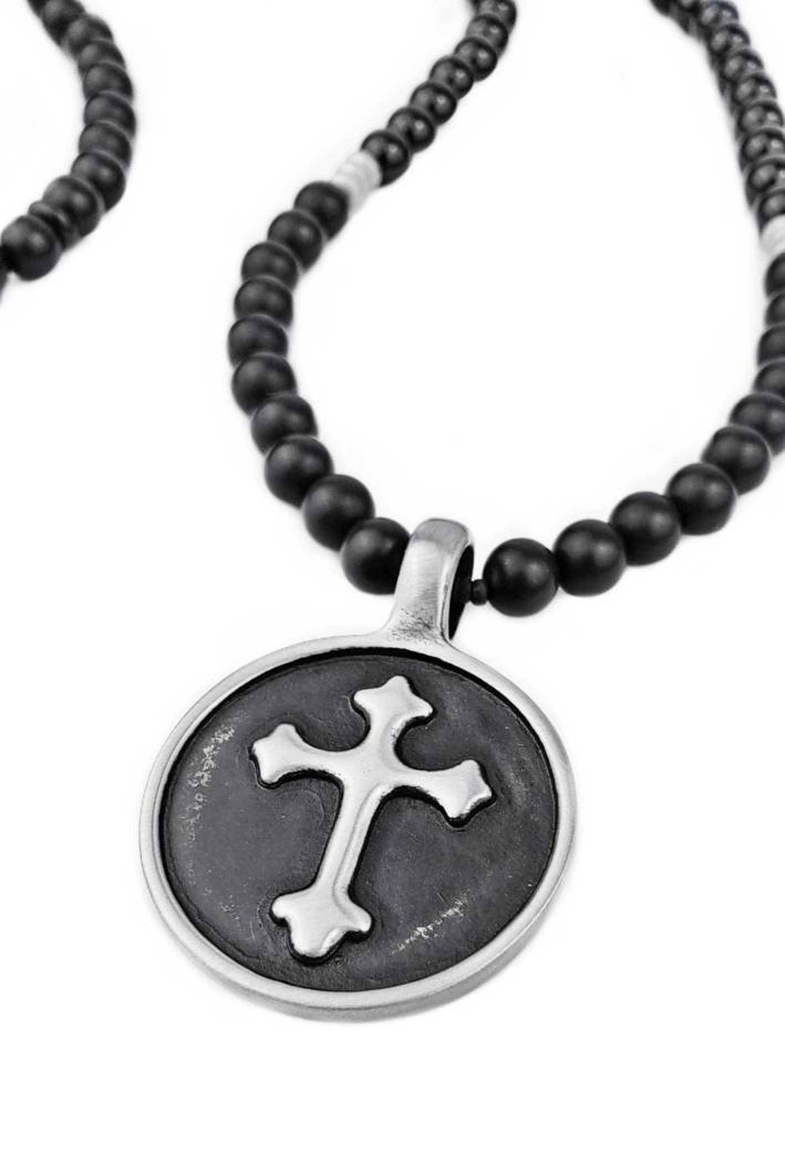 Men's cross Medallion Necklace Men's - Etsy