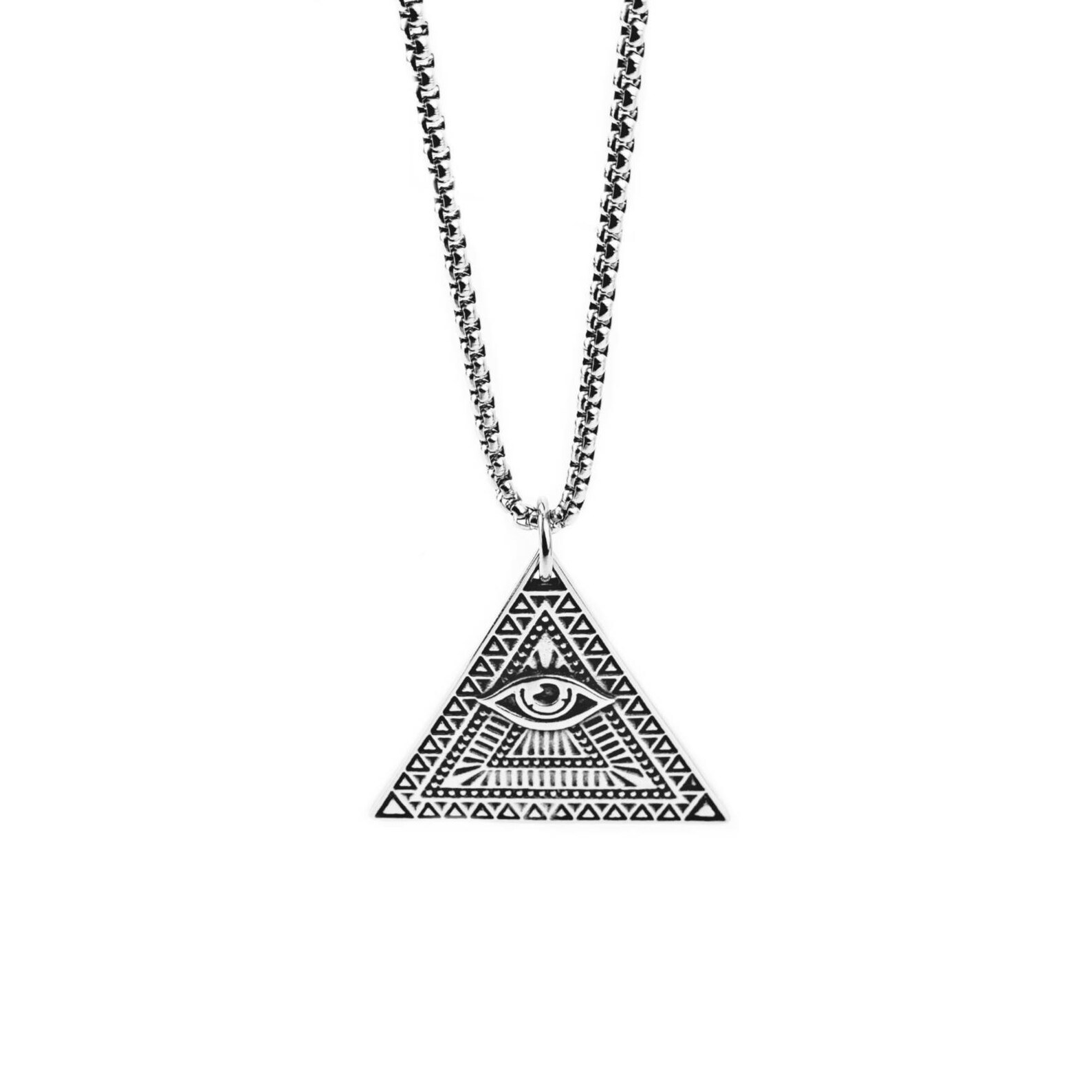 Men's evil EYE Pyramid Necklace Men's - Etsy