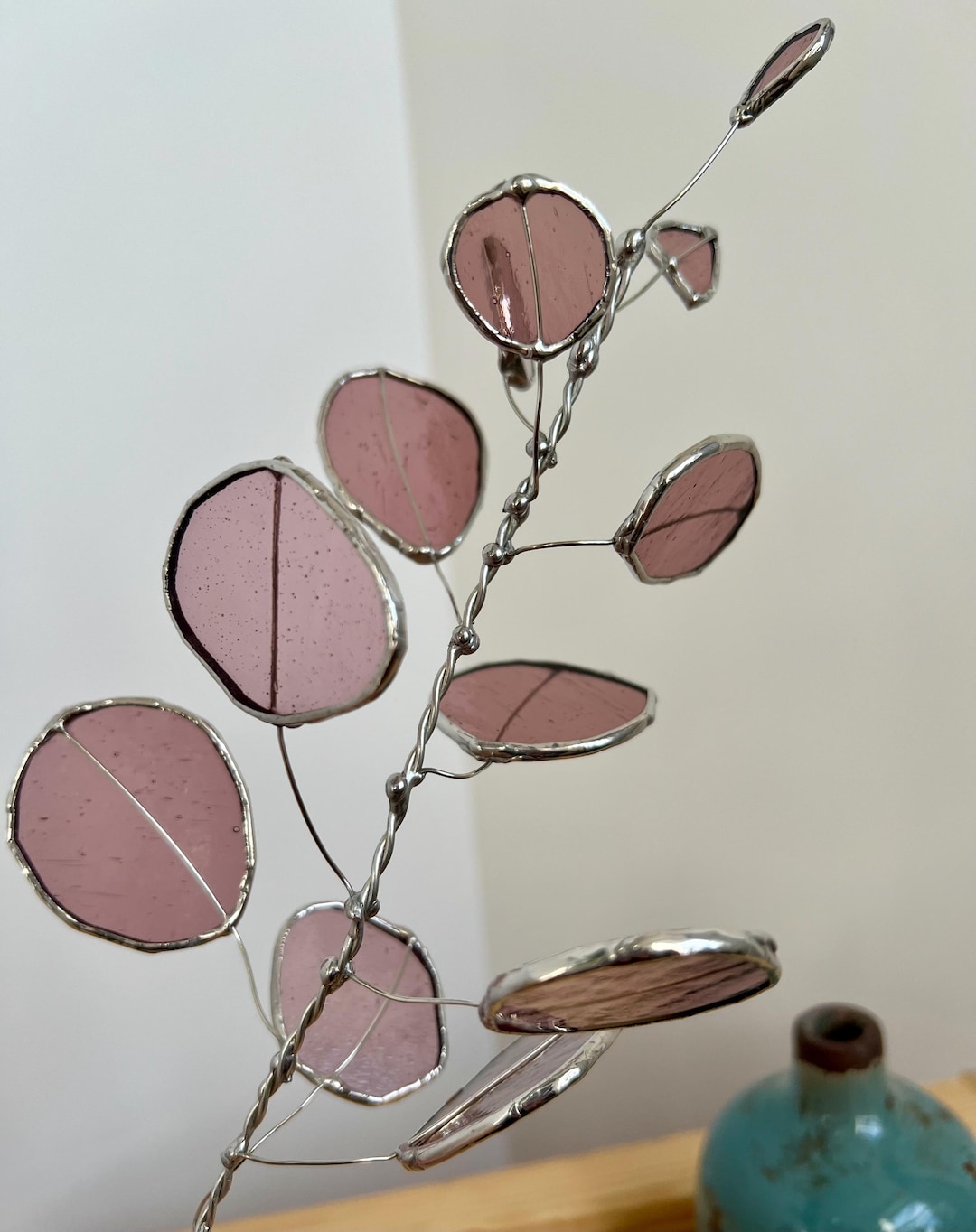 Stained Glass Silver Dollar Eucalyptus – Elegant Handmade Botanical ...