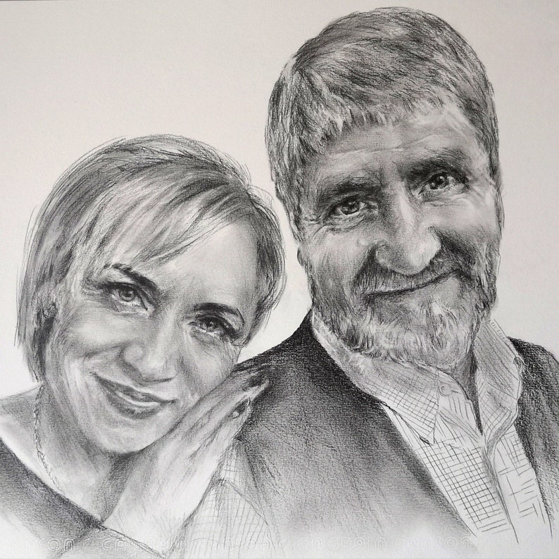 Custom Pencil Portrait Personalized Gift Wedding Portrait - Etsy