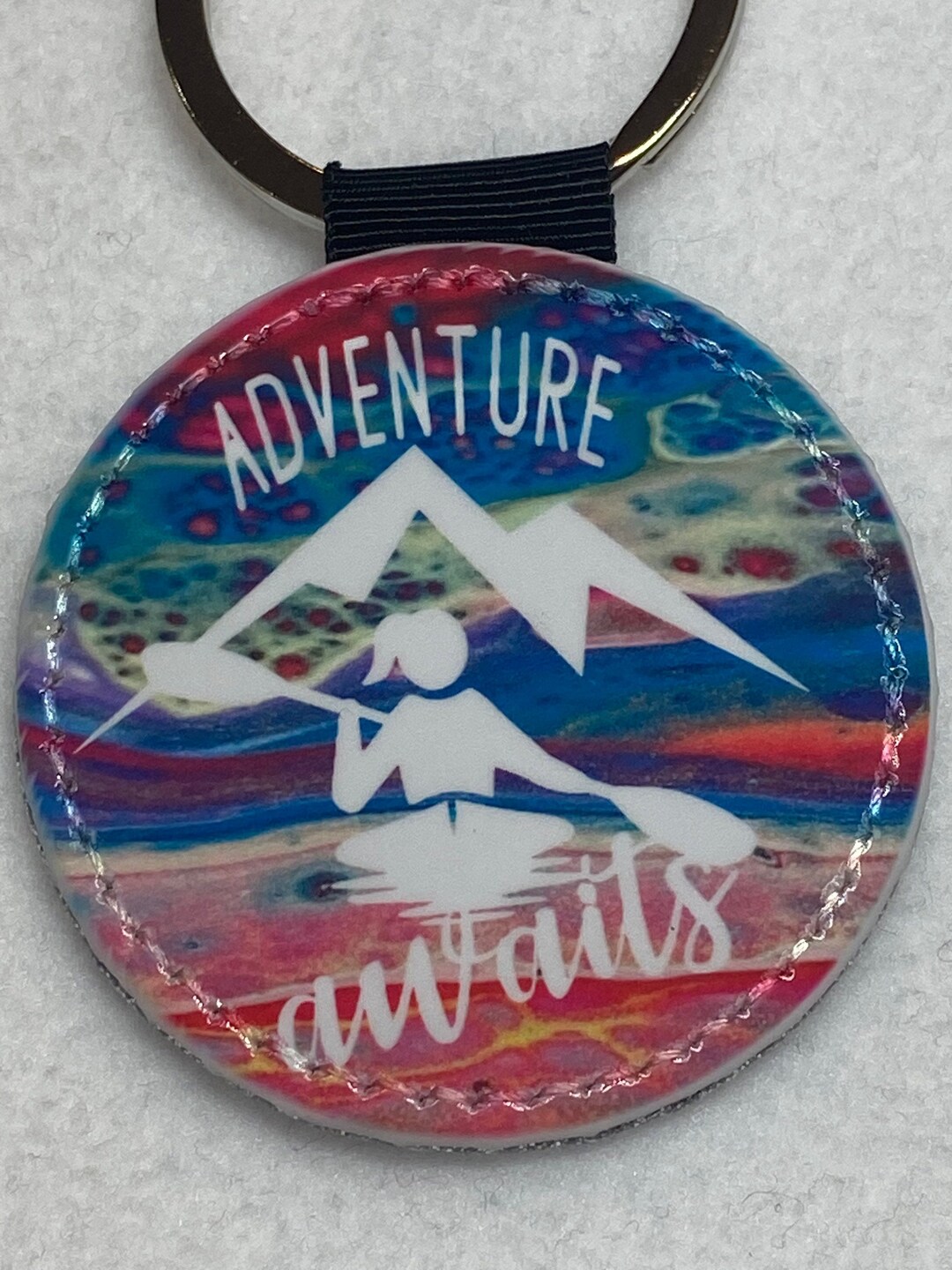 Kayak Adventure Awaits Leather Keychain, Kayak Gift, Gift for Her ...