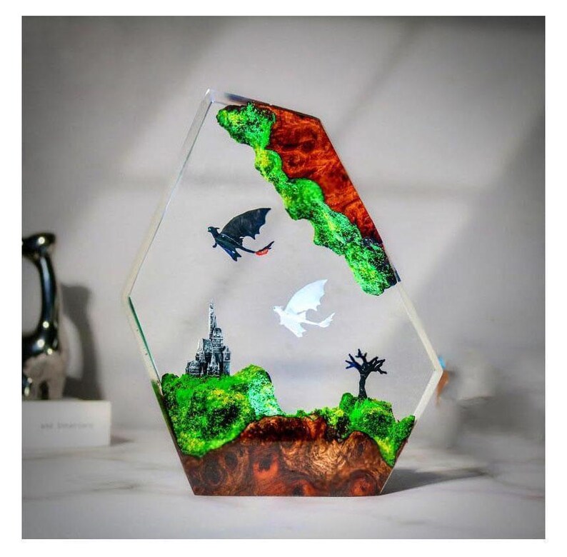 Dragon Epoxy Lamp, Dragon Diorama, Dragon Night Lights,epoxy Resin ...