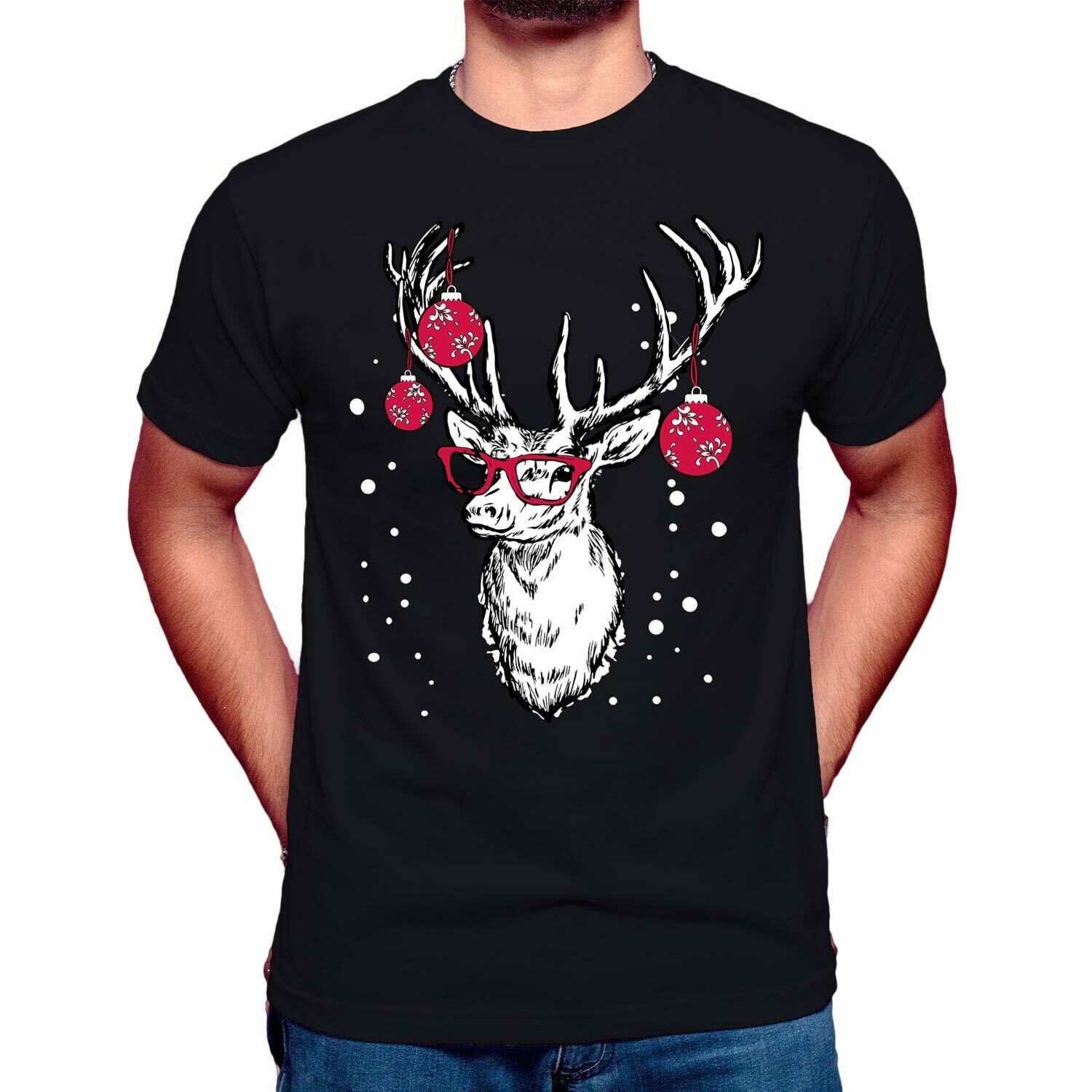 Christmas Trendy T Shirt Funny Reindeer in Snow With Google - Etsy