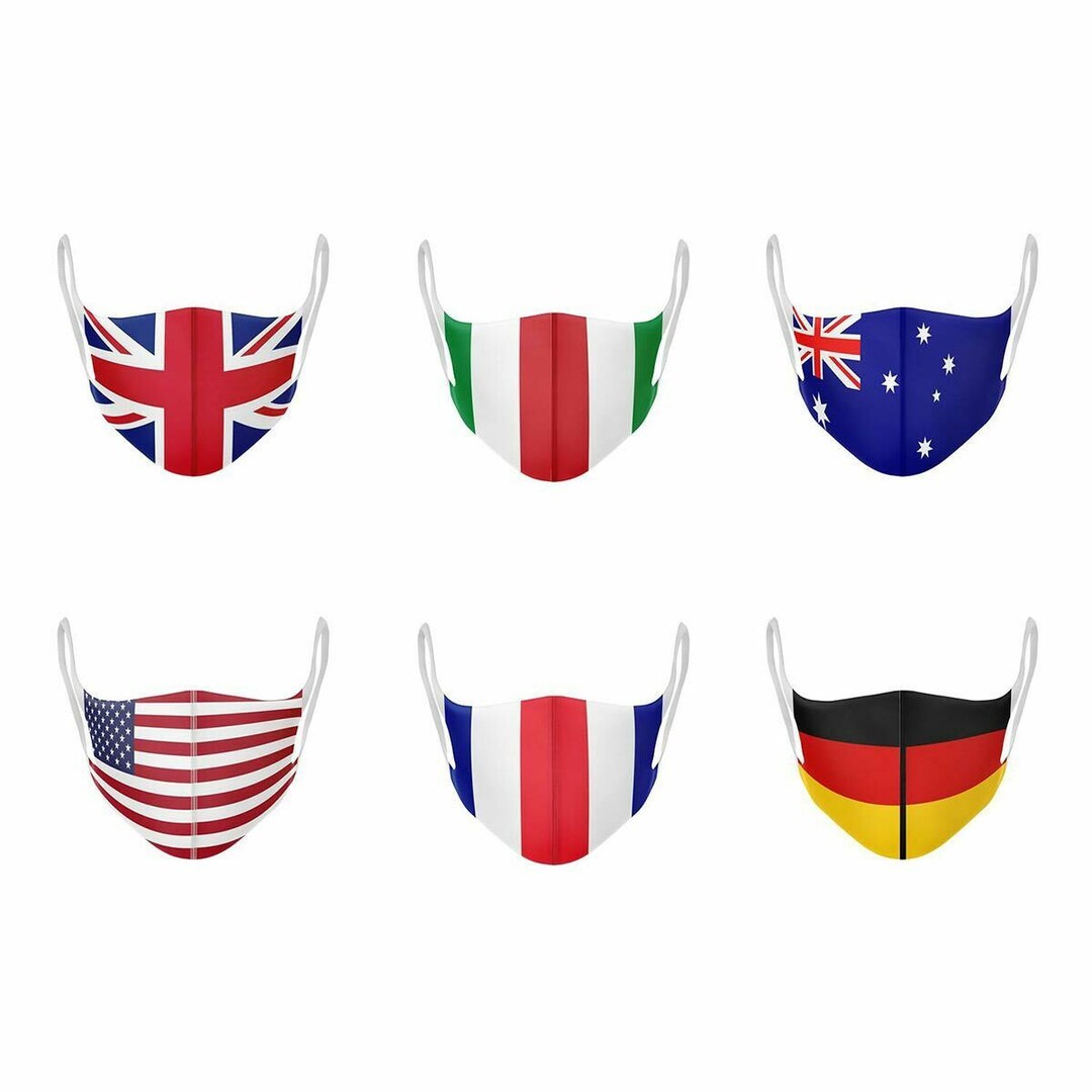 Face Masks Country Flag With Double Layer Reusable, Washable Thin Masks ...
