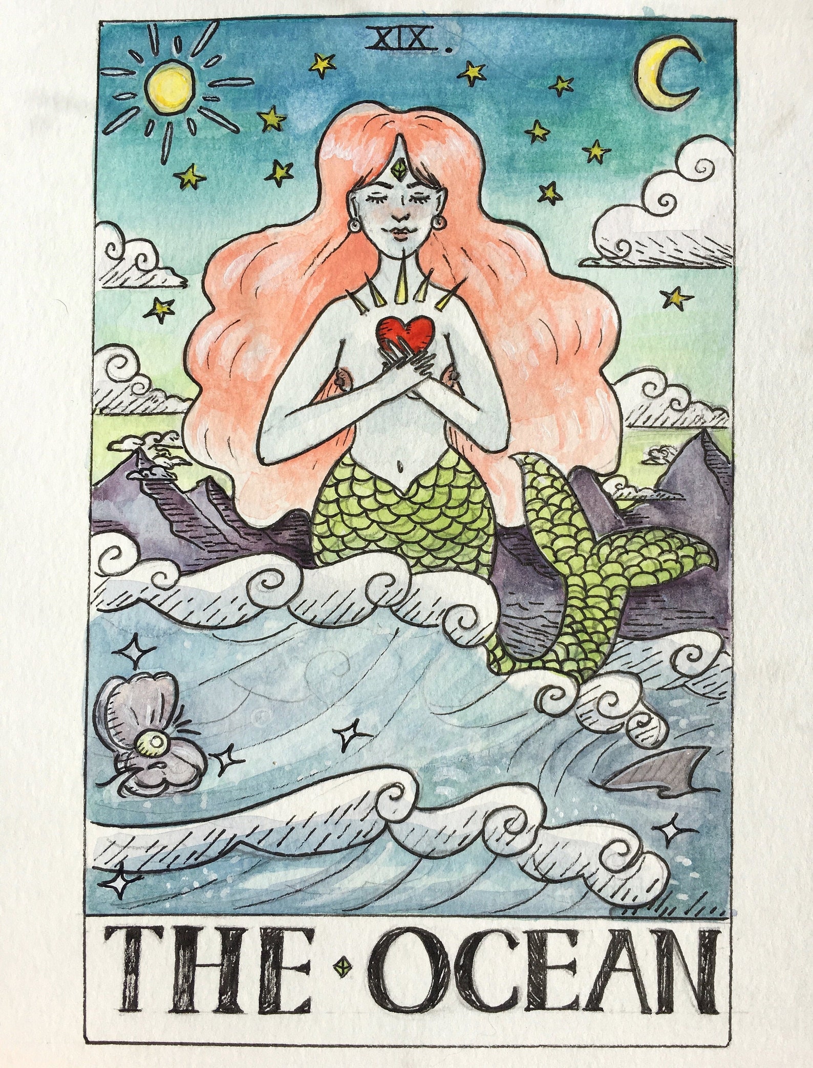 The Ocean Tarot Card Print - Etsy