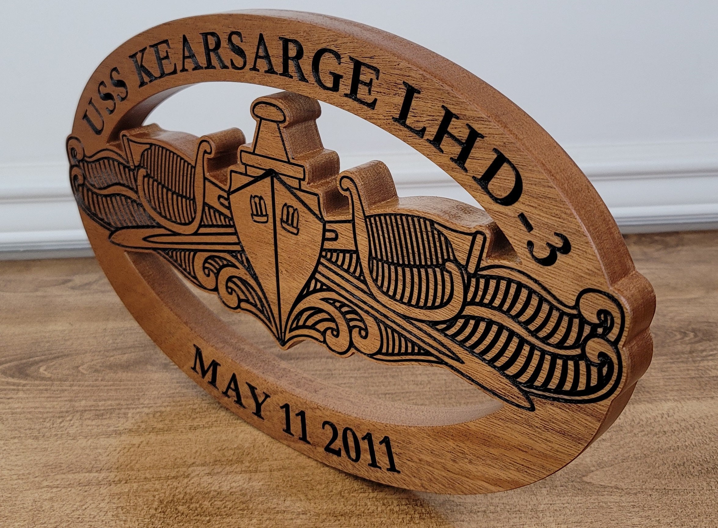 Custom Carved Military Warfare Specialist Insignia Plaque, SWO, ESWS ...