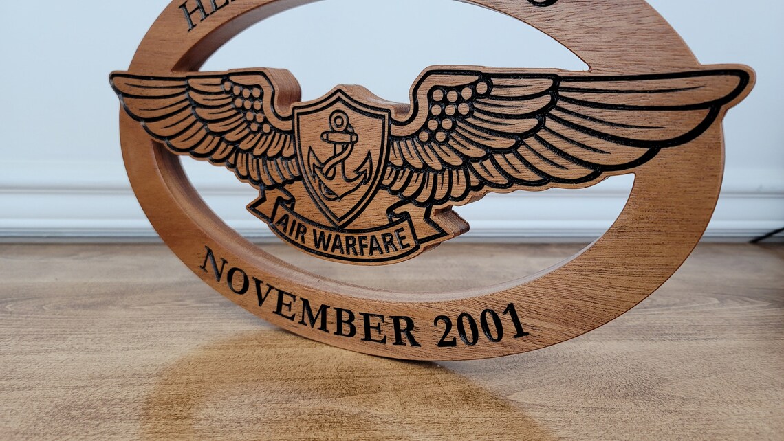 Custom Carved Military Warfare Specialist Insignia Plaque, SWO, ESWS ...