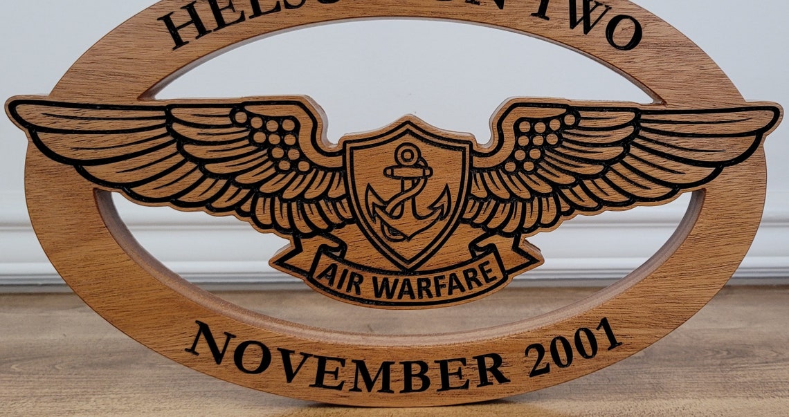 Custom Carved Military Warfare Specialist Insignia Plaque, SWO, ESWS ...
