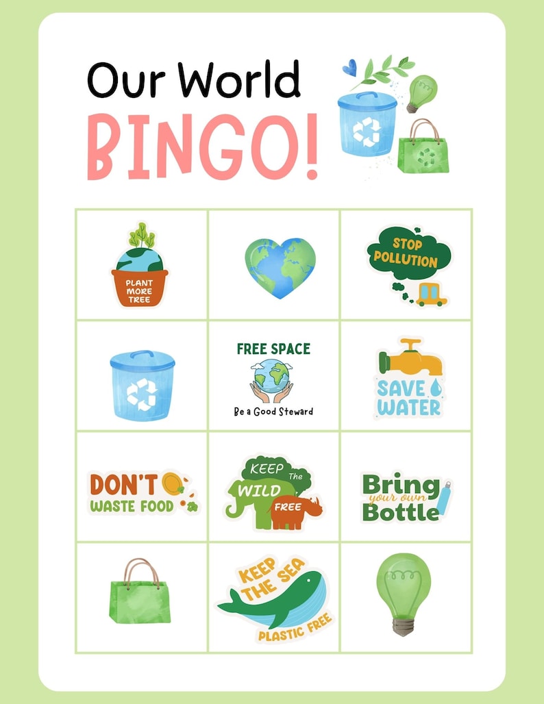 Earth Day Activity Package for Ages 5 - 8 That Includes Bingo ...