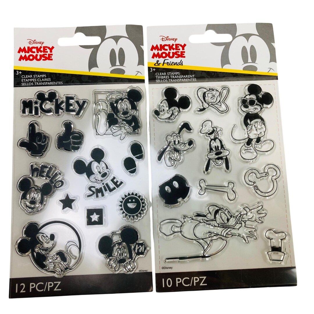 Disney Mickey Mouse & Friends Clear Stamps Set 22 Pieces Art Crafts ...