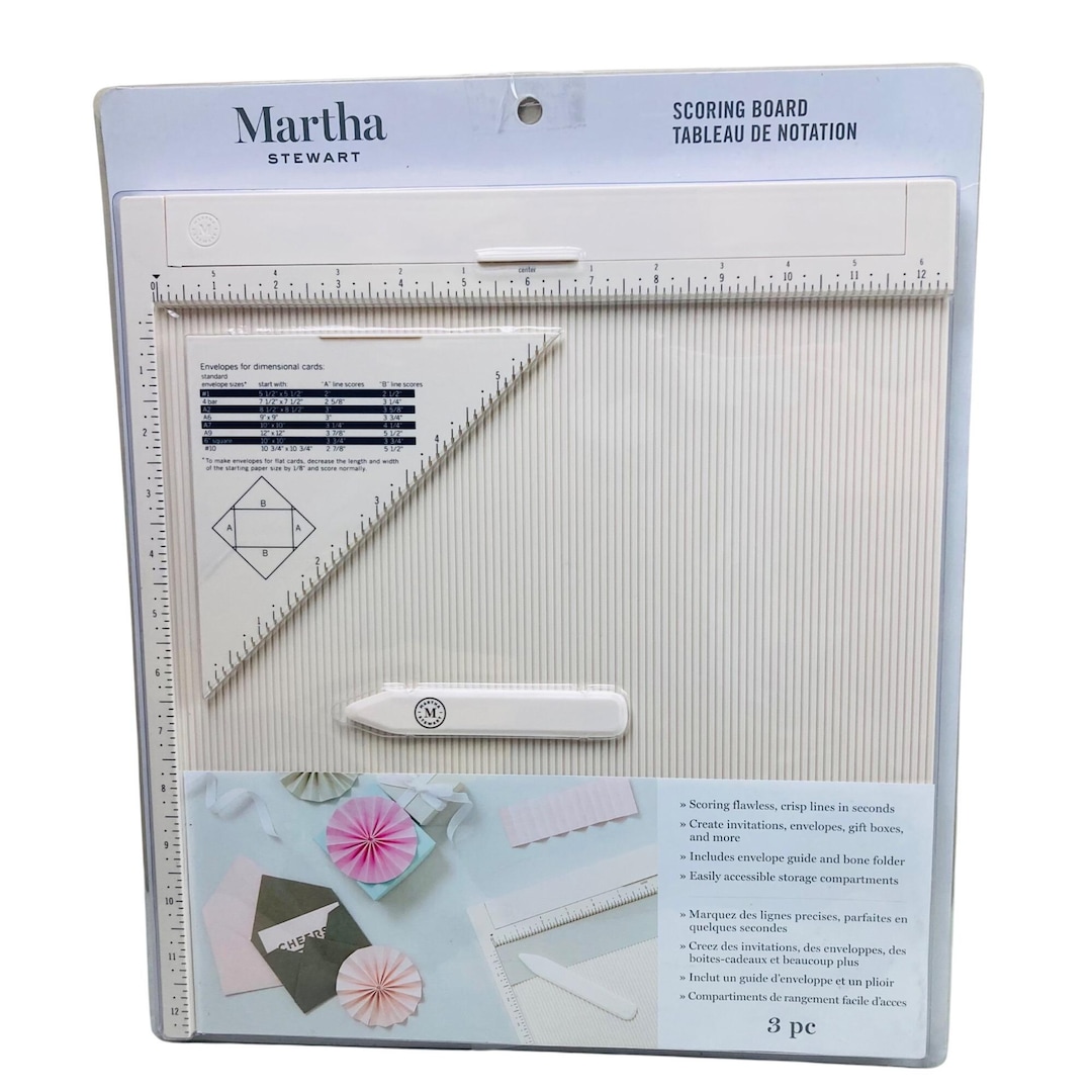 Martha Stewart Crafts Scoring Board & Envelope Tool 3 Piece Set 12 X 12 ...