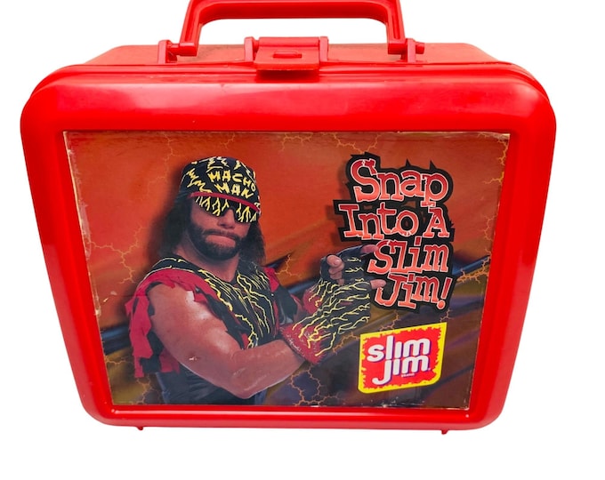 Vintage WWF Randy Savage Macho Man Slim Jim Aladdin Lunch Box - Etsy