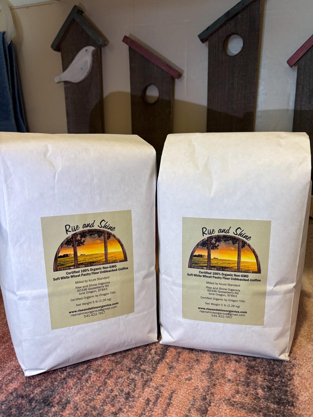 2 - 5lb Bags - Organic Whole Wheat Flour - Certified 100% Organic ...