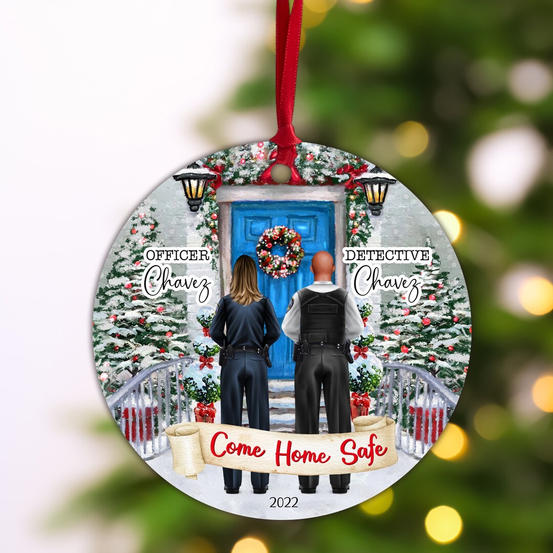 Personalized Police Officer Couple | First Responder | Holiday Ornament ...